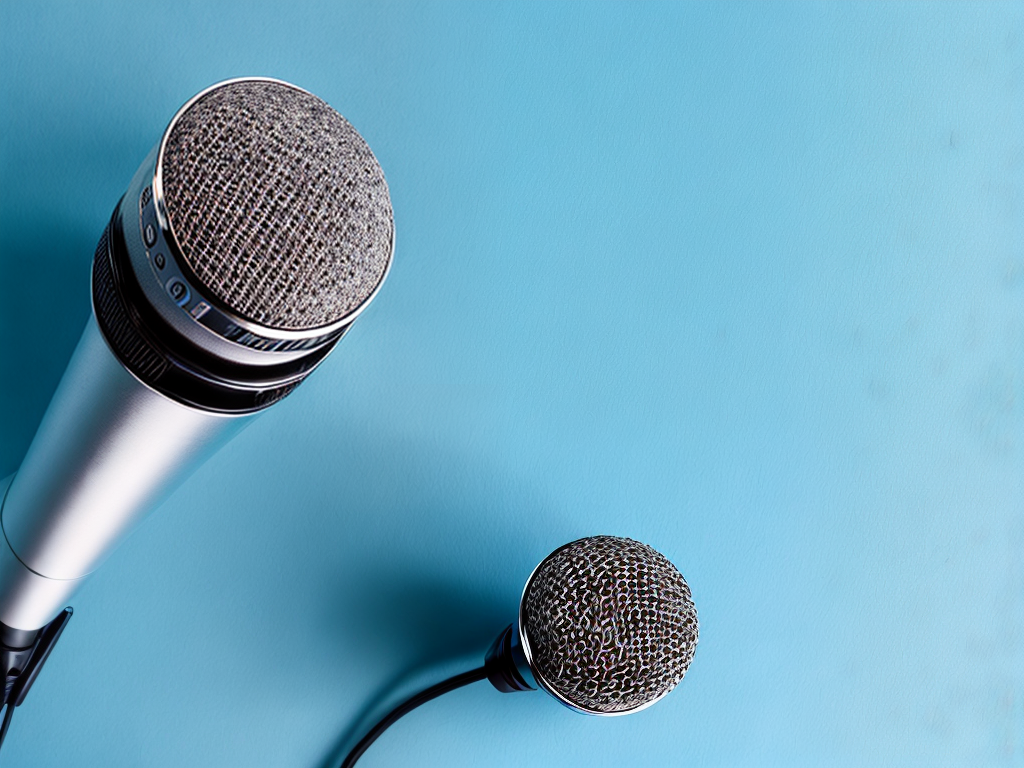 retro microphone and duck beak