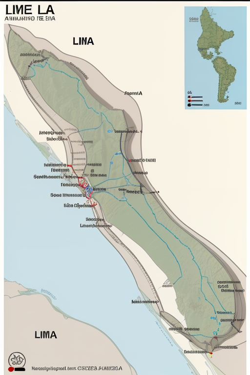 Detailed Map of Lima, Peru Showing Geographic and Urban Features