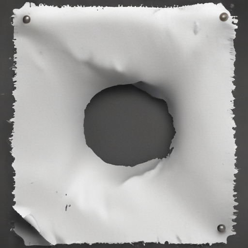 Textured White Paper with a Circular Hole and Distressed Edges