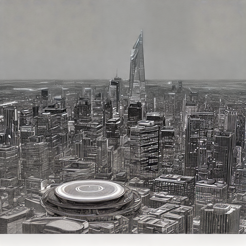 HELIPAD ON A HIGH ROOFTOP. CLOSE-UP LOOK. SKETCH STYLE. COMIC BOOK ...