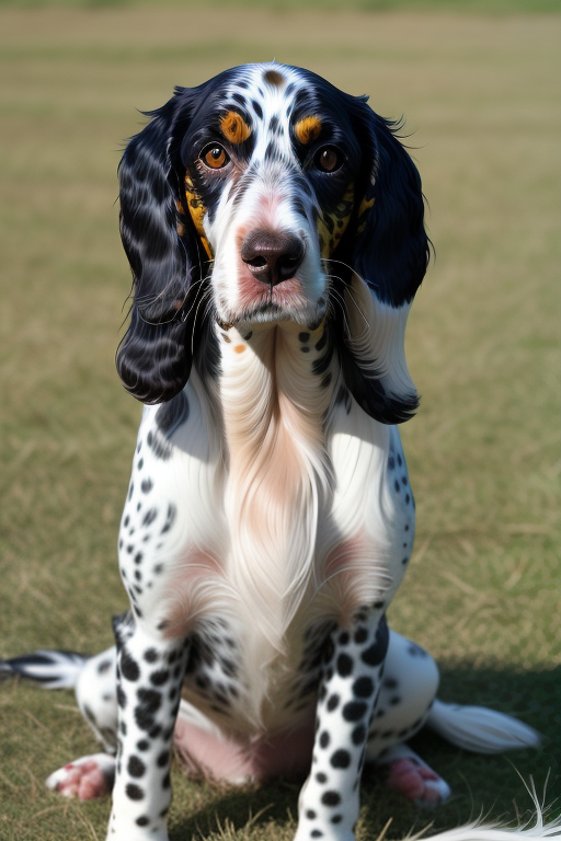 A Playful Dog with Unique Spots Enjoying a Sunny Day Outdoors