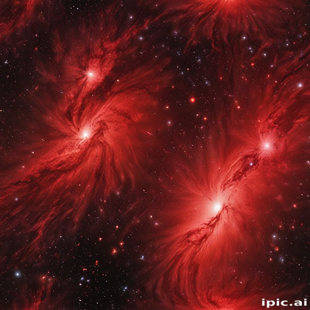 Stunning Cosmic Nebula: A Vivid Display of Red Stellar Formation