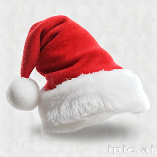 A Festive Red Santa Hat with White Fur Trim and Pom-Pom.