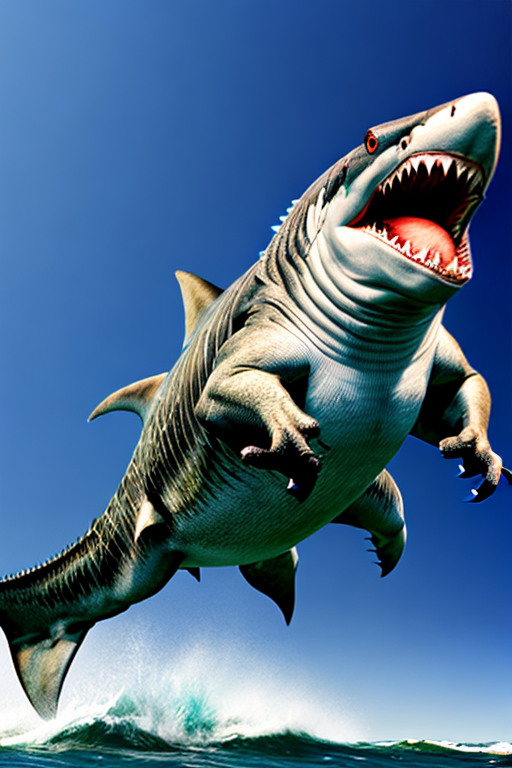Sharkzilla, with spikes down its back, and dinasour/shark like ...