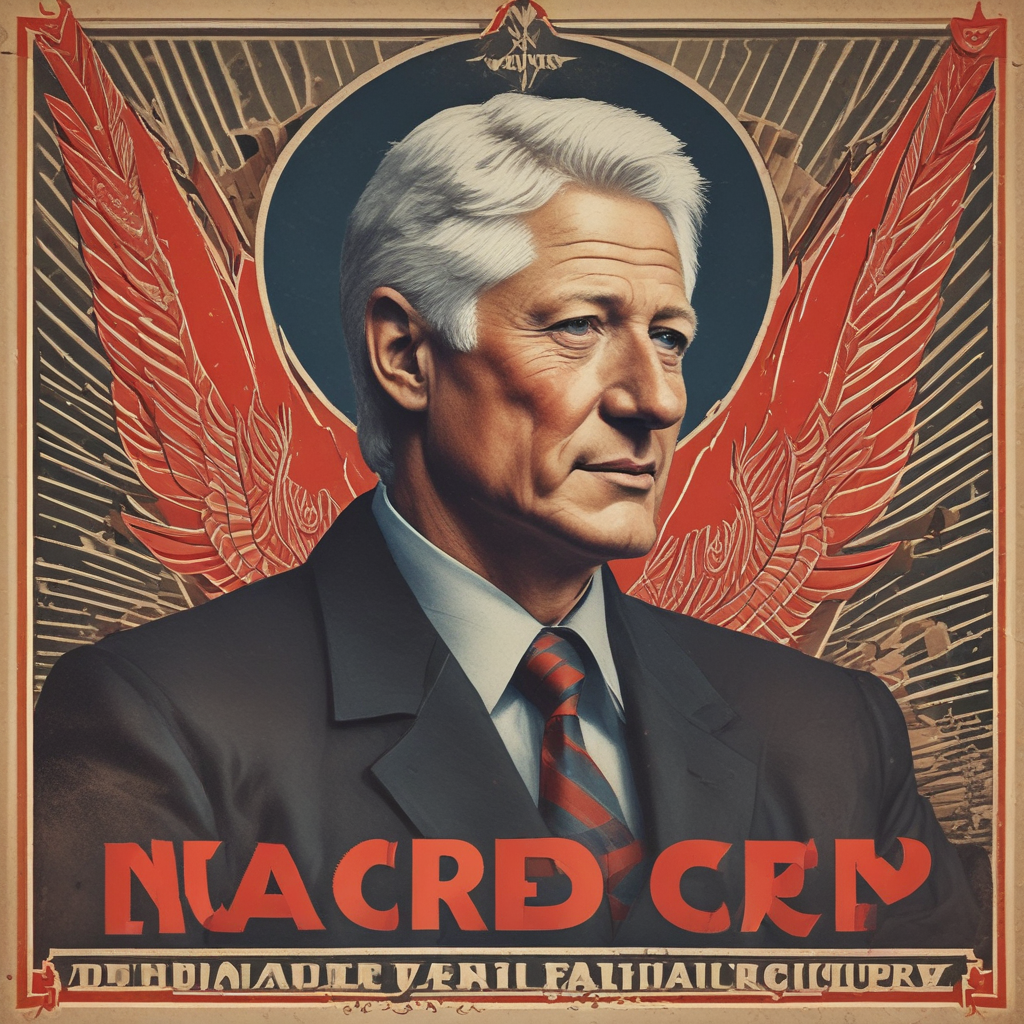 Bill Clinton CCCP soviet style propaganda poster