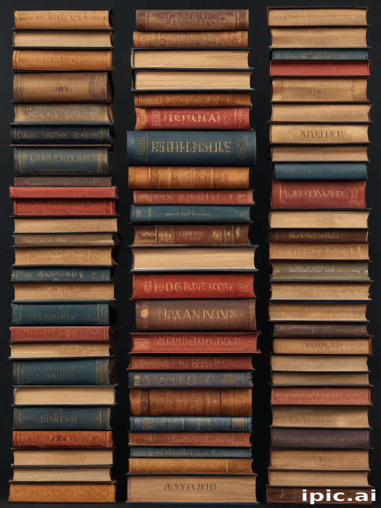 A Beautiful Collection of Vintage Books Stacked in an Artistic Arrangement