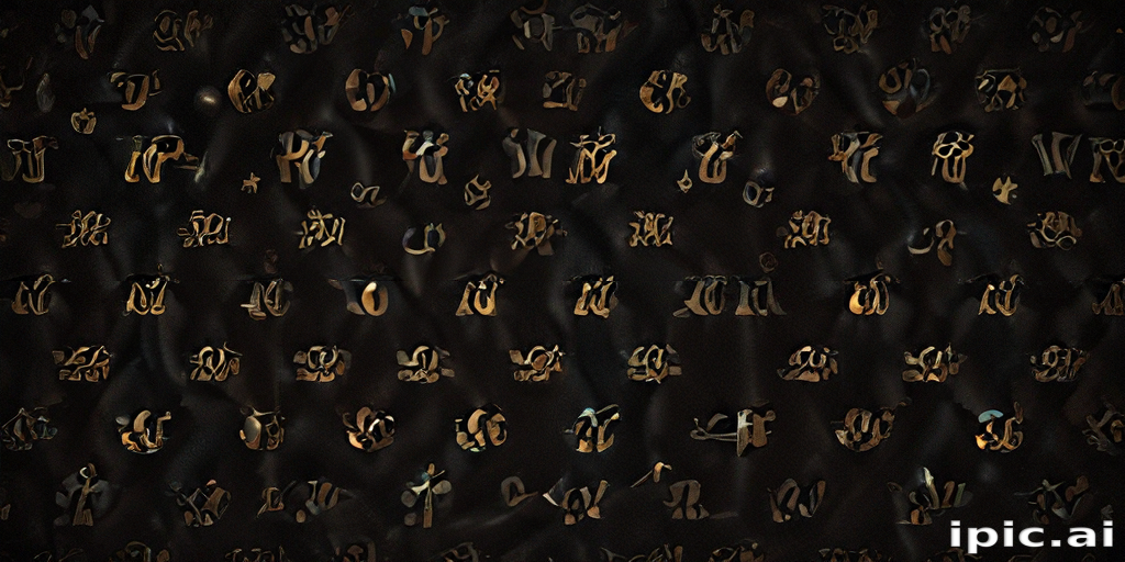 Intricate Patterns of Artistic Typography Against a Dark Background