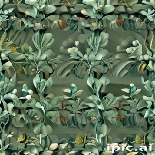Abstract Greenery Pattern Featuring Lush Leaves and Organic Shapes in ...