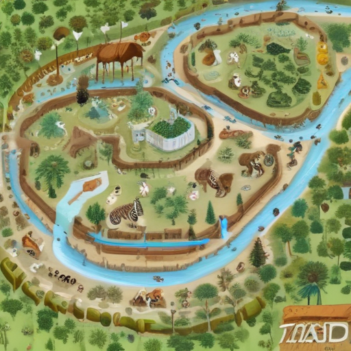 a zoo map with lots of habitats