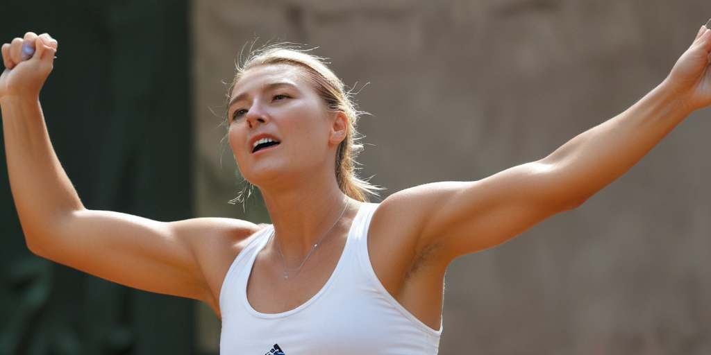 maria sharapova lifting both arms up, stubble armpits