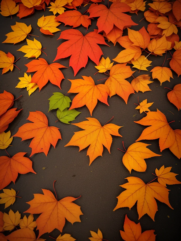 Vibrant Autumn Leaves Spread Across a Ground Covered in Fall Colors