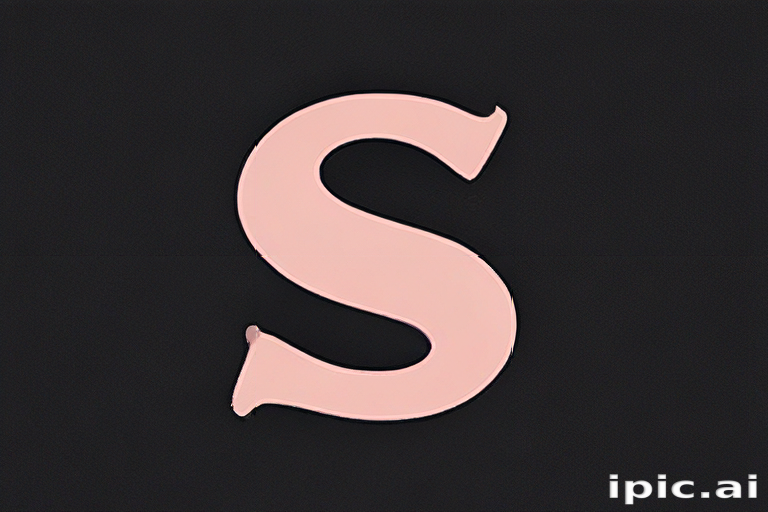 Stylized Pink Letter S on a Dark Background with Modern Aesthetic