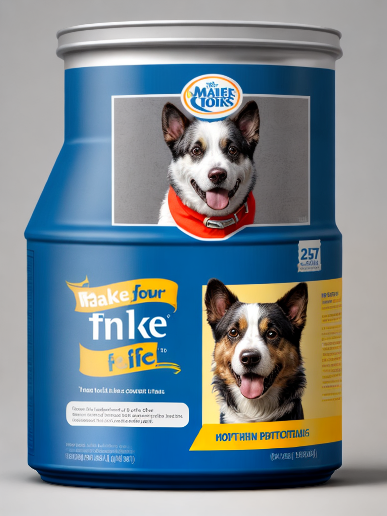 Make me a fake dog food label for a can