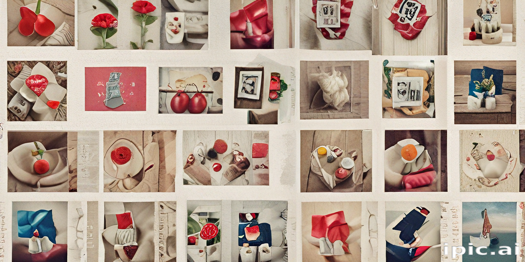 A Colorful Collage of Artistic Objects and Floral Elements in Unique ...