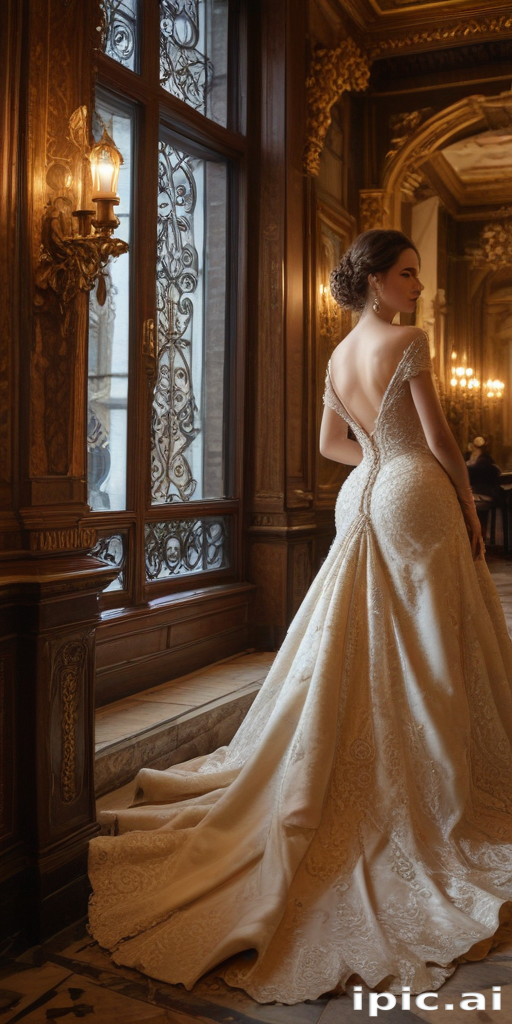 Elegant Bride in Stunning Vintage Wedding Dress Within Luxurious ...