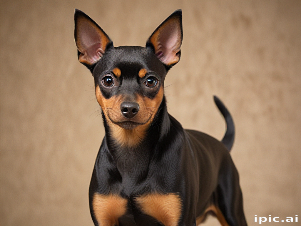 A Playful and Alert Miniature Pinscher Dog Posing for the Camera