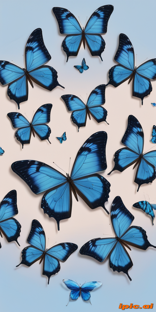A Beautiful Collection of Vibrant Blue Butterflies Displayed in Various ...