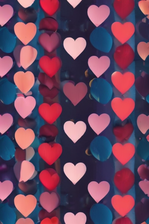 Colorful Array of Hearts Creating a Romantic and Playful Atmosphere