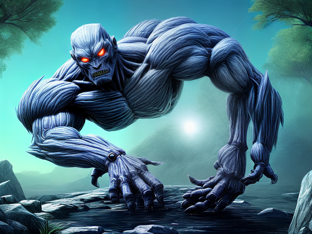 a humanoid monster made of crystal