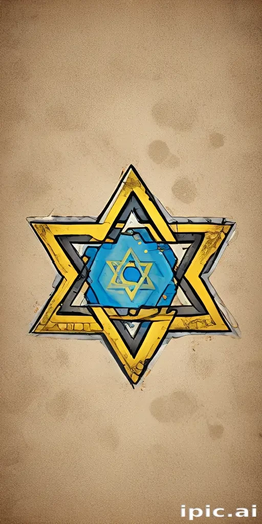 Artistic Representation of a Star of David with Vibrant Colors