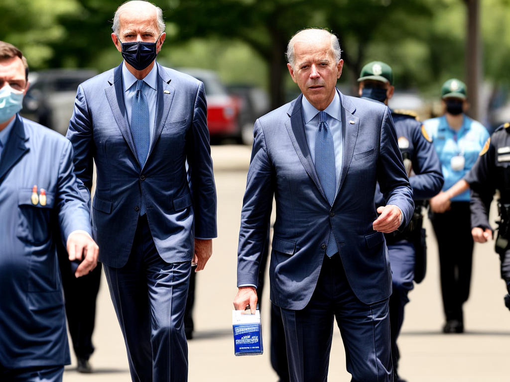 Joseph Robinette Biden holds medicines in his hand