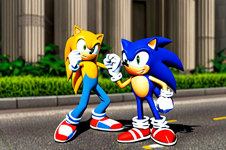 Sonic beating the crap out of a poor person