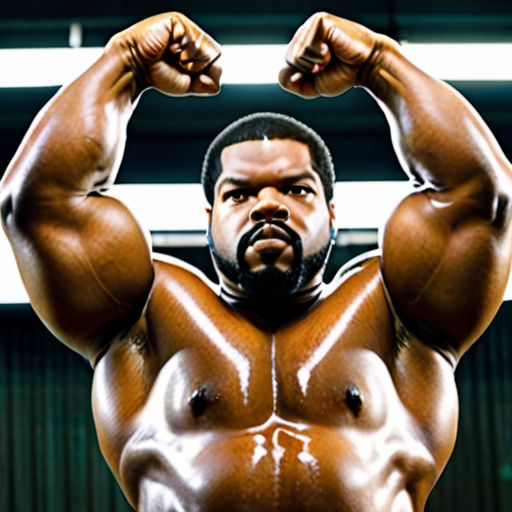 Ice cube flexing muscles