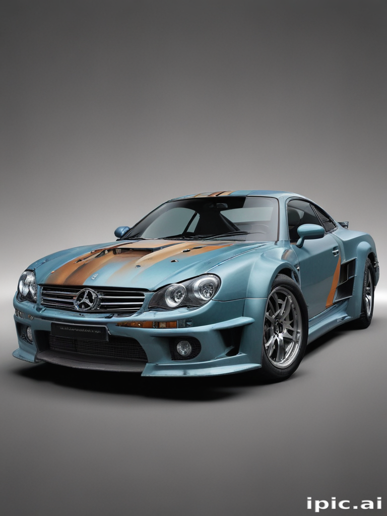 Sleek Blue and Orange Sports Car with Dynamic Design and Performance ...