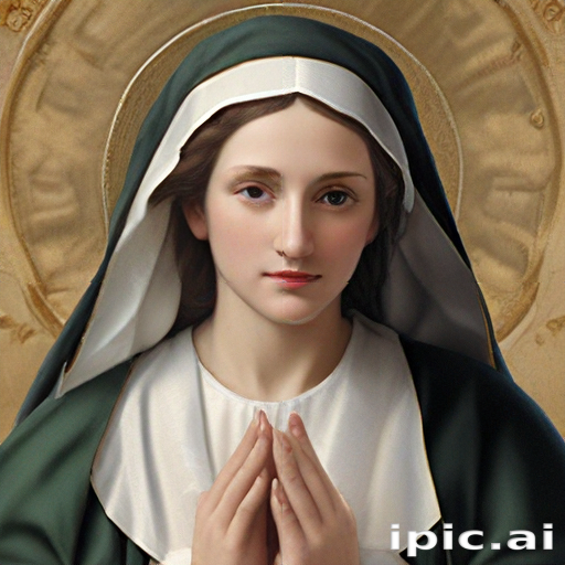 Portrait of a Serene Woman in Traditional Religious Attire with Praying ...