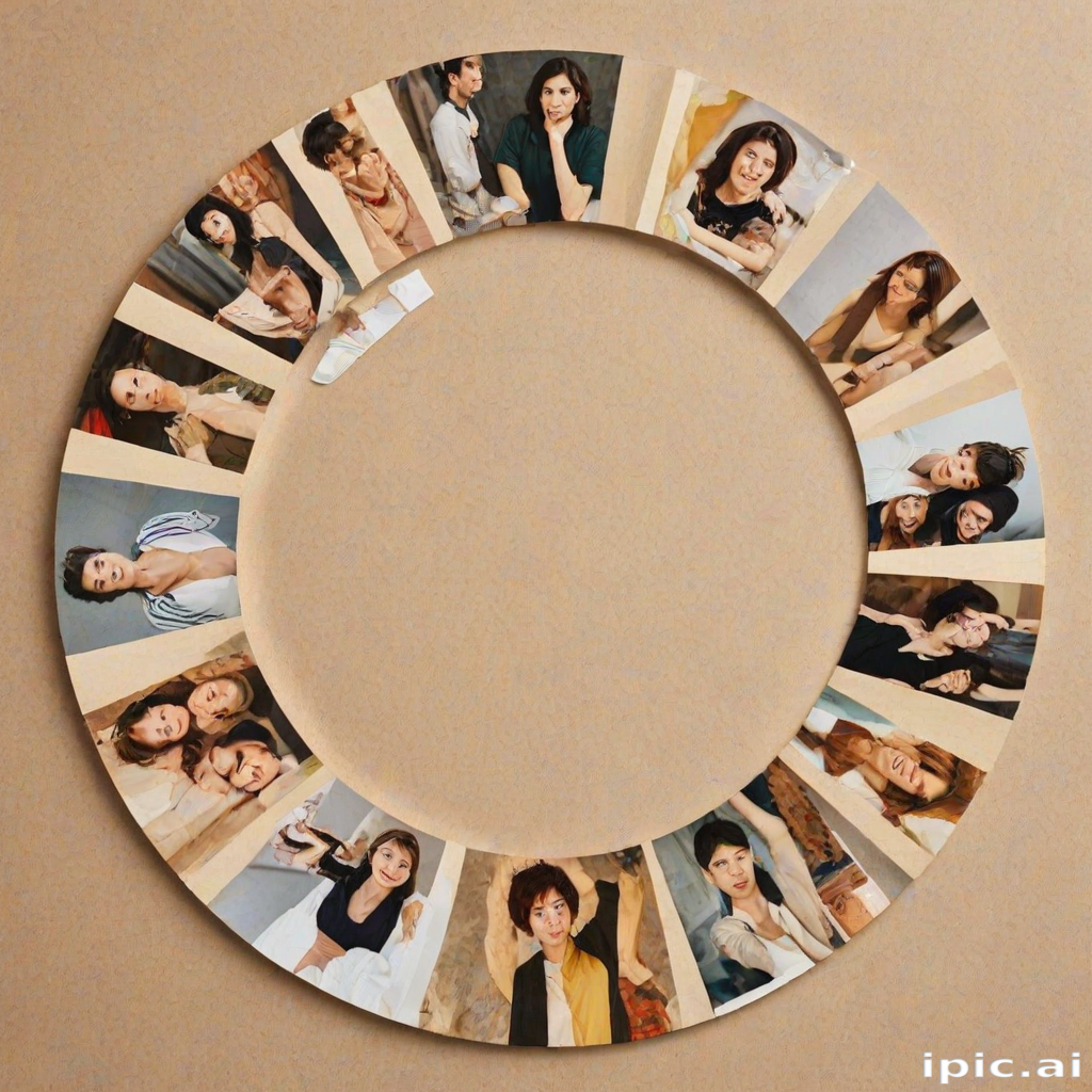 A Creative Collage Showcasing Diverse Portraits in a Circular Arrangement