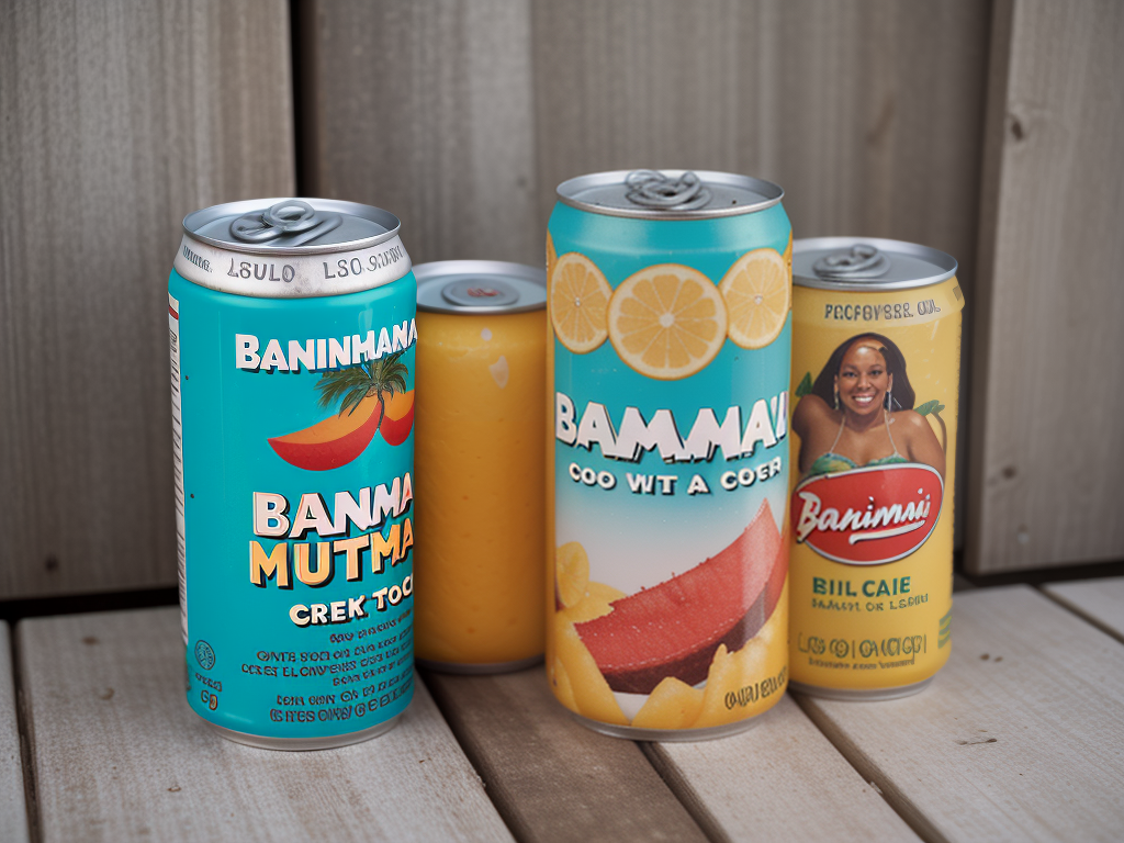 Colorful Cans of Refreshing Tropical Beverages Featuring Banana and ...