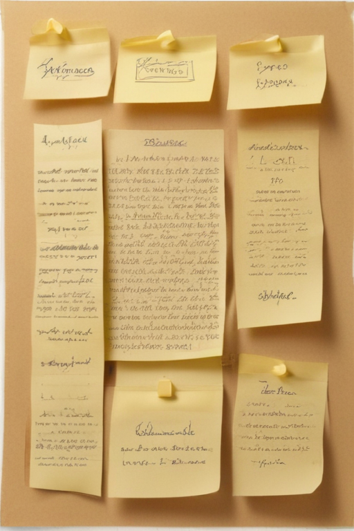 Collection of Handwritten Notes and Documents Organized on Yellow ...
