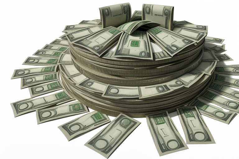 A Tower of Cash: Stacks of Money Forming a Grand Display