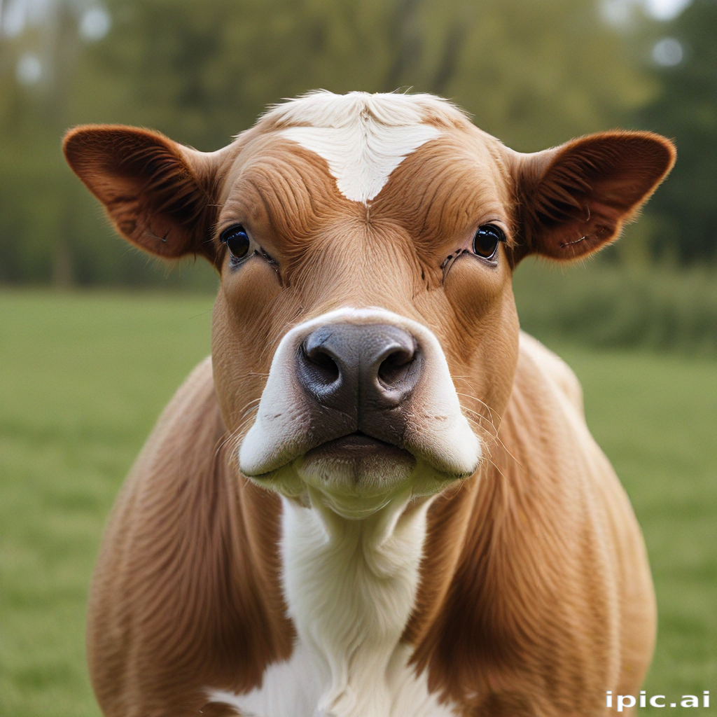 A Close-Up of a Curious Brown Cow Gazing into the Camera.