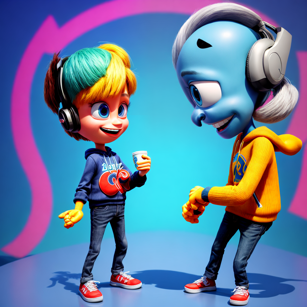 A Pixar 3D render of a person posing a query to a chatbot, resembling ...