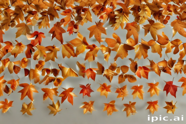 An Artistic Display of Autumn Leaves Hanging Gracefully from Above