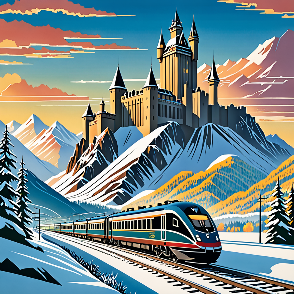 Art deco streamline railway modern high speed train corporation poster ...