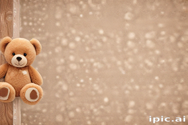 A Soft, Adorable Teddy Bear Sitting Against a Cozy Background Texture.