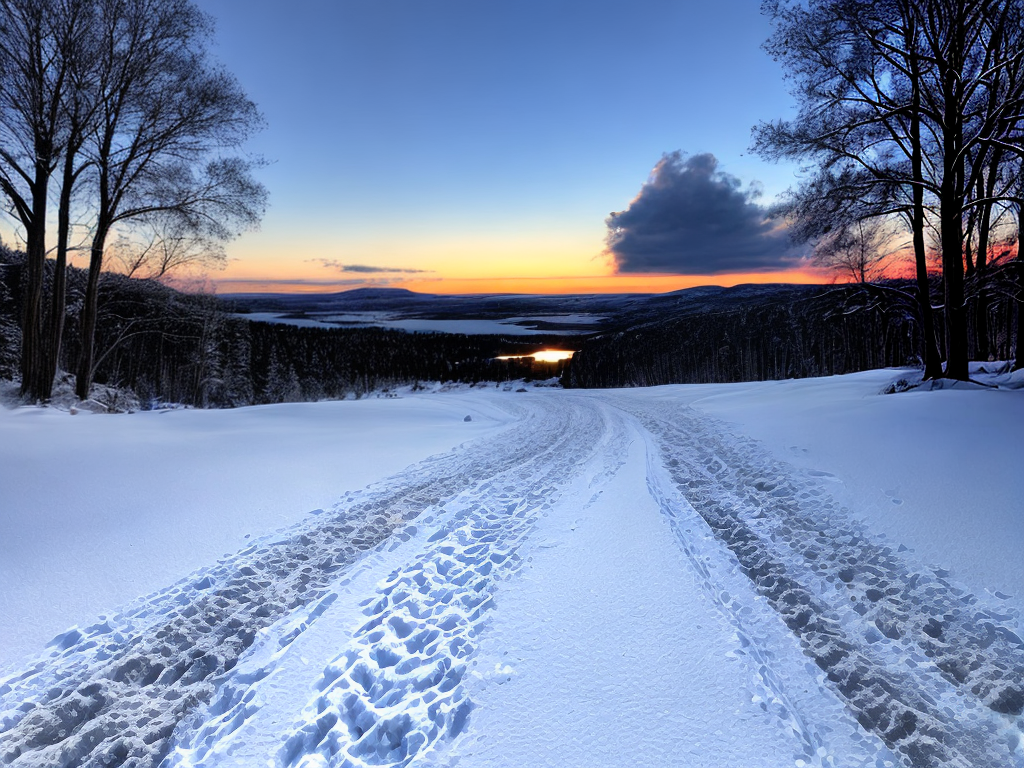 [Image of two sets of footprints in the snow, side by side, leading ...