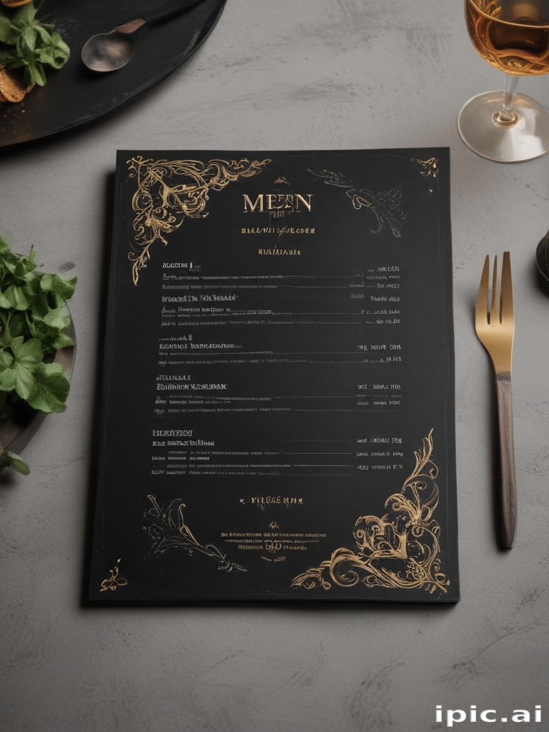 Elegant Restaurant Menu Featuring Exquisite Dishes and Fine Dining ...