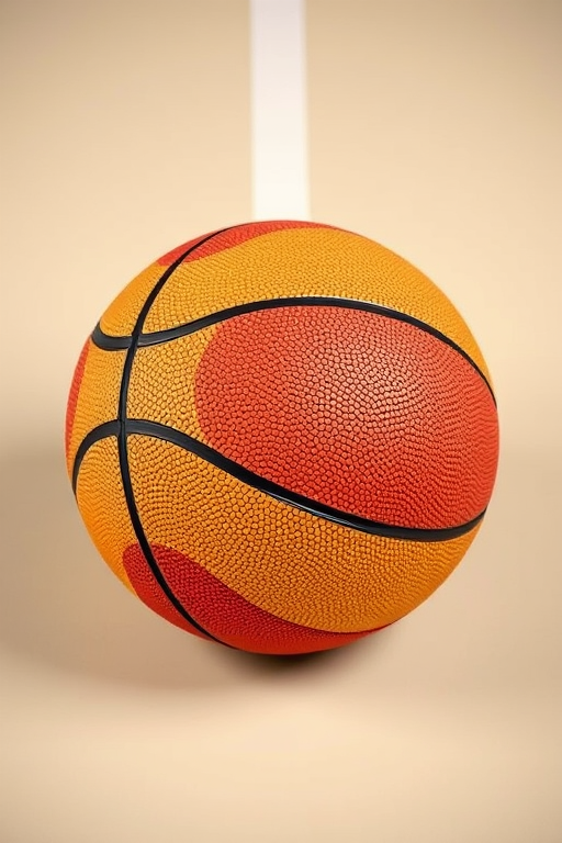 Create a high-resolution image of a basketball with a textured surface ...