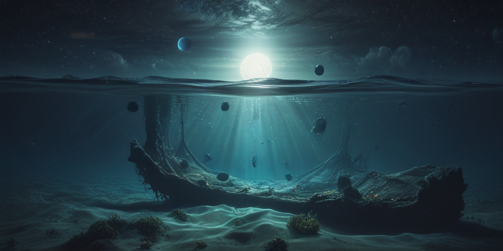 All the stars and planets and universes are trapped under water