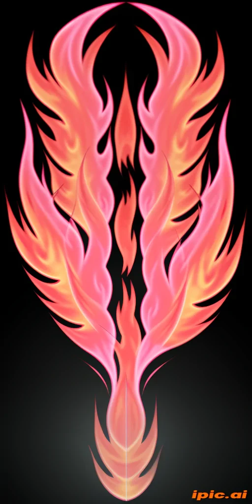 Majestic Flames Creating a Stunning Phoenix Design on a Dark Background