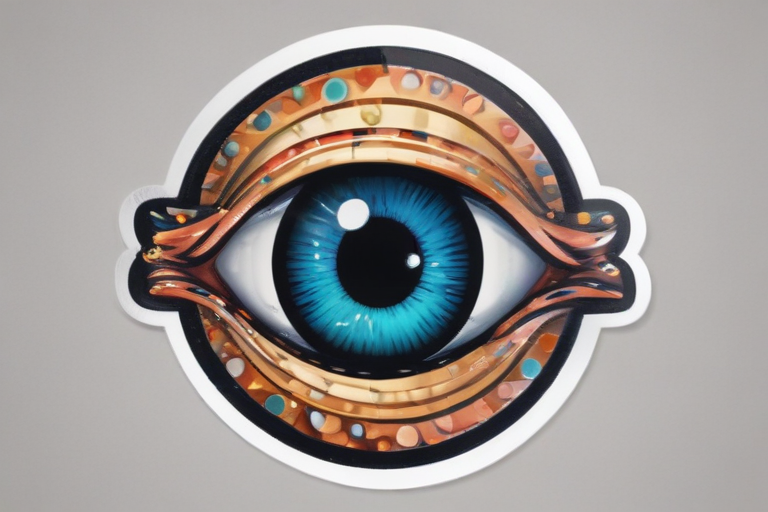 Intricate Eye Design Featuring Vibrant Blue Iris and Decorative Elements