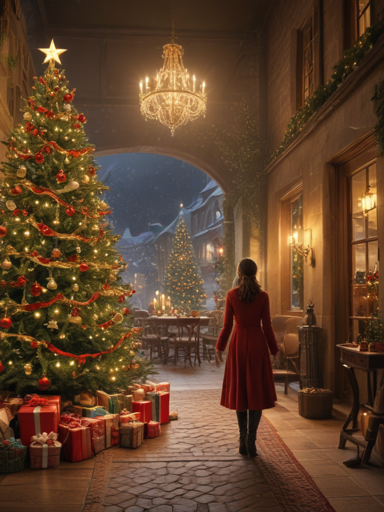 A Magical Winter Evening Stroll Through a Festively Decorated Christmas ...