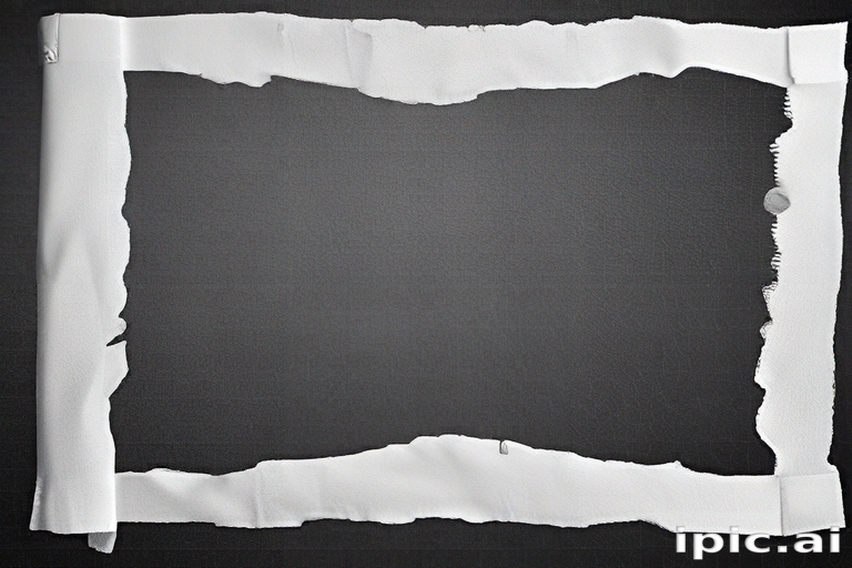 An Empty Torn Paper Frame Isolated on a Dark Background