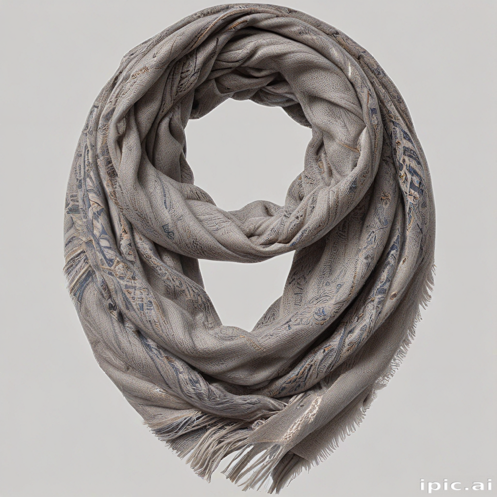 Elegant Gray Scarf with Intricate Patterns Perfect for Any Season's ...