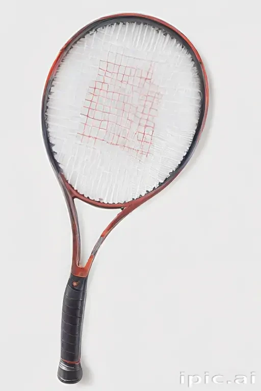 A Close-Up View of a Tennis Racket Against a Plain Background
