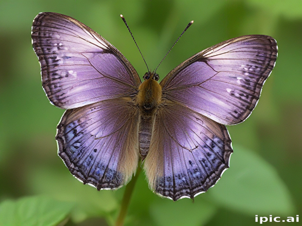 Beautiful Close-Up of a Vibrant Purple Butterfly on Green Leaves