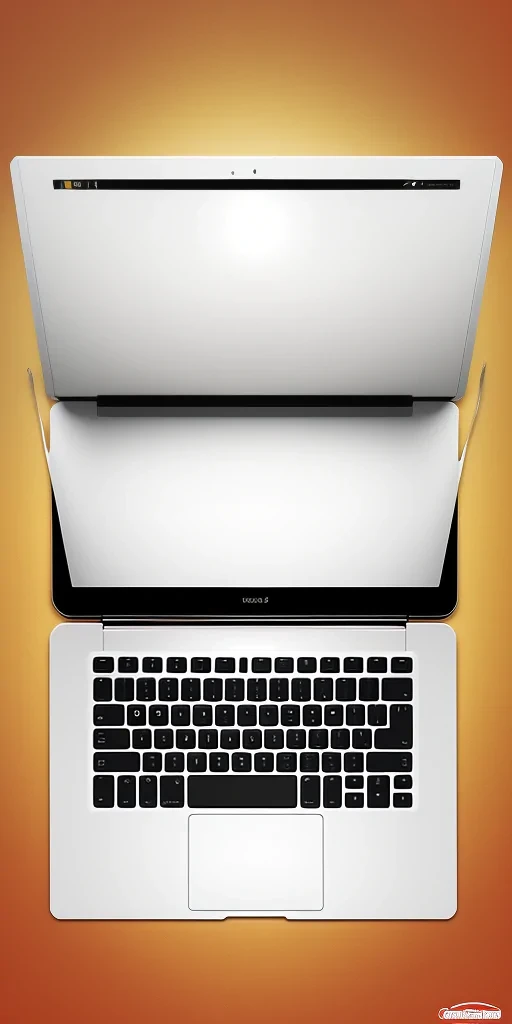 An Elegant Laptop Opened Up Against a Warm Gradient Background